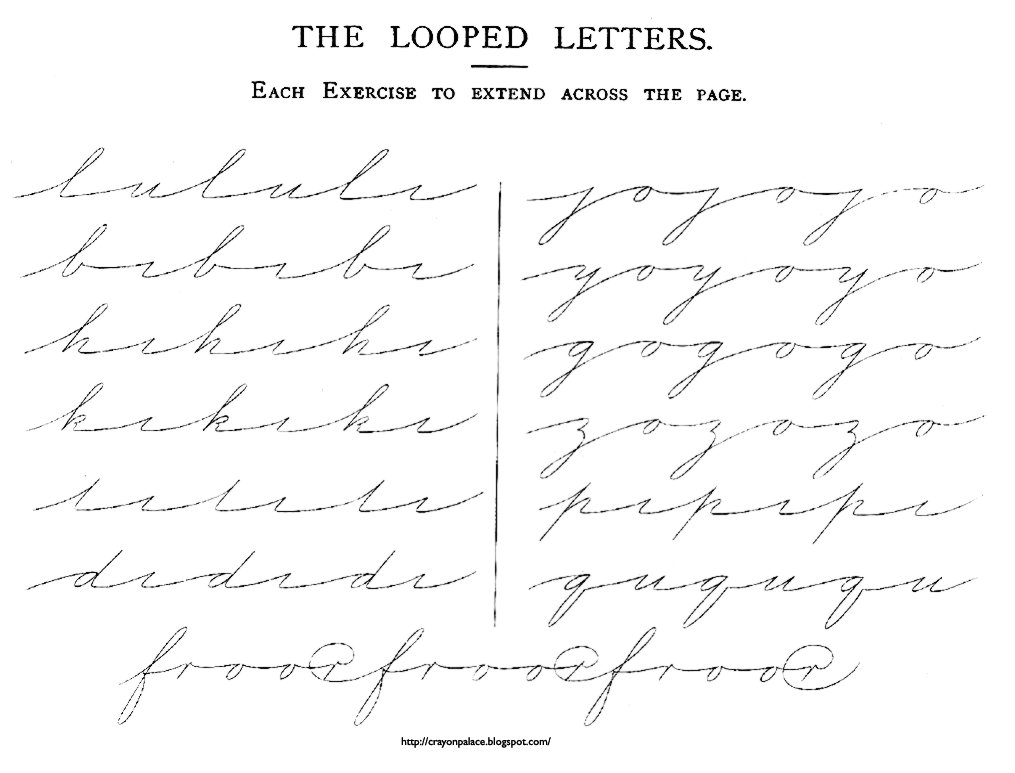 Crayon Palace: Practice the Extended Cursive Letters