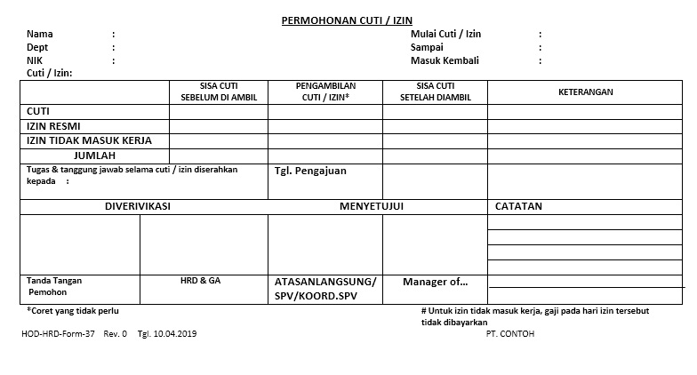 Form Permohonan Cuti - Document