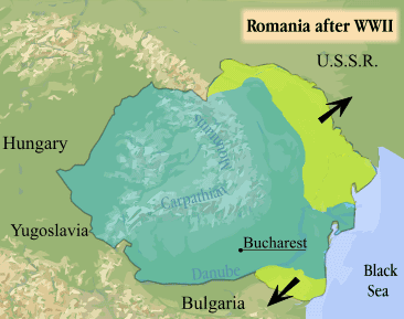 A Map of Transylvania Romania After World War Two