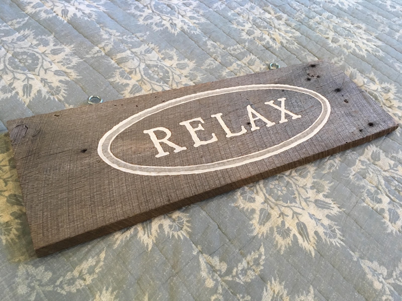 Susan Snyder: BARNWOOD SIGN - RELAX