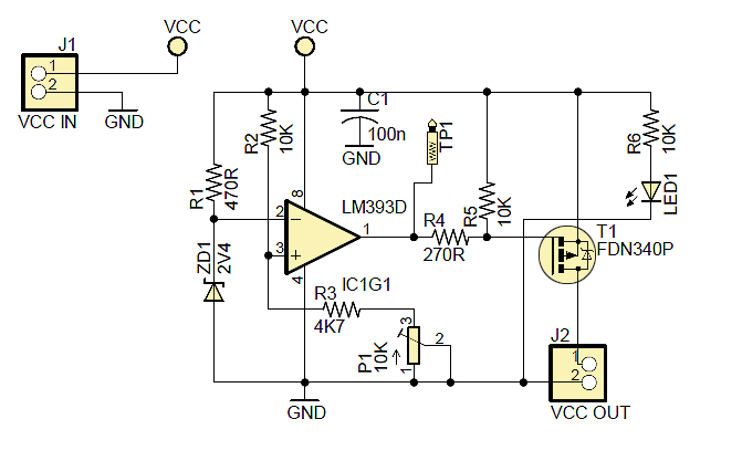 uC 5V Power Supply Voltage Monitoring Circuit Diagram