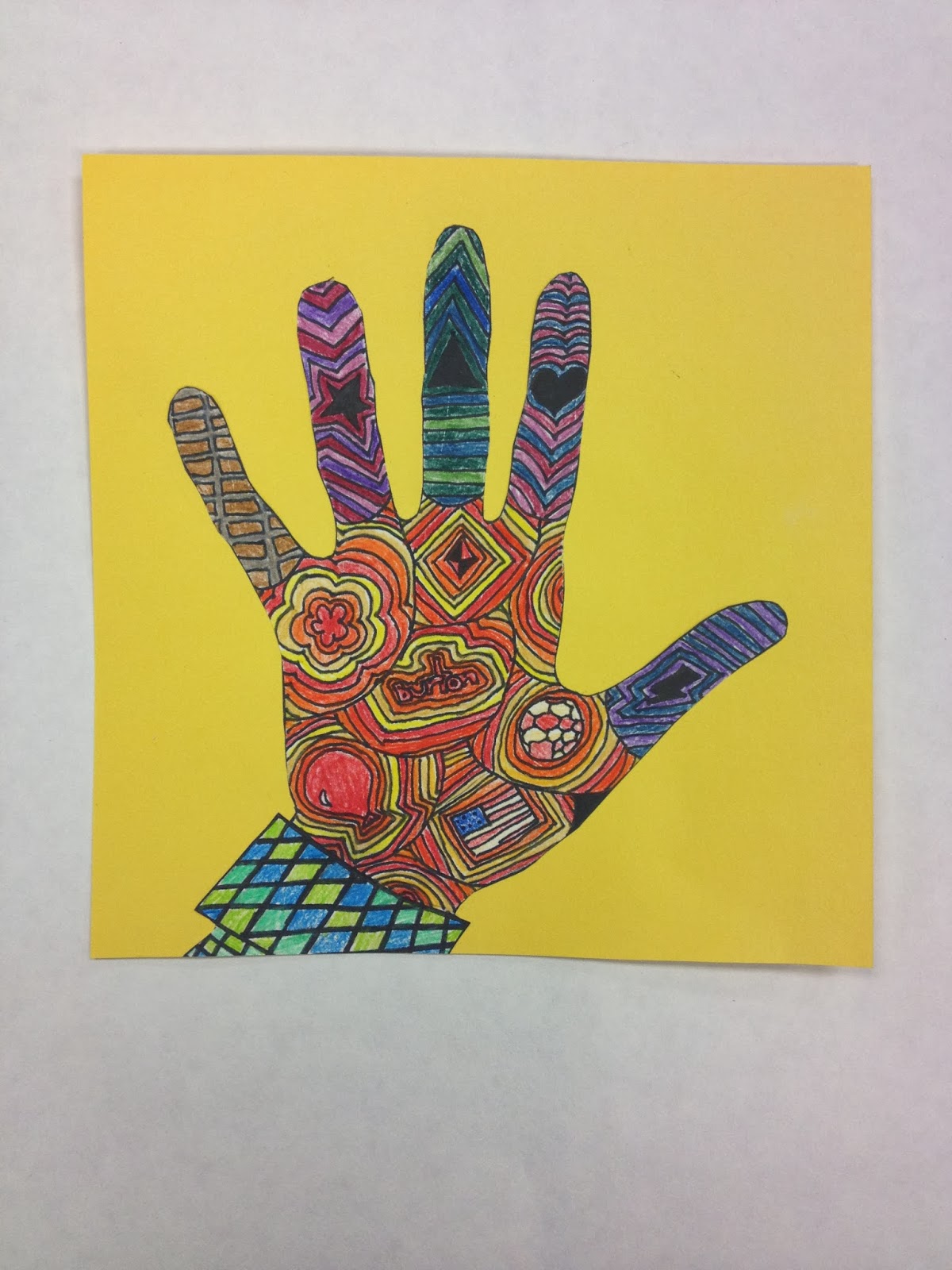 6th Grade Art: Textured Hands: Inspired by Burton Pipe Gloves