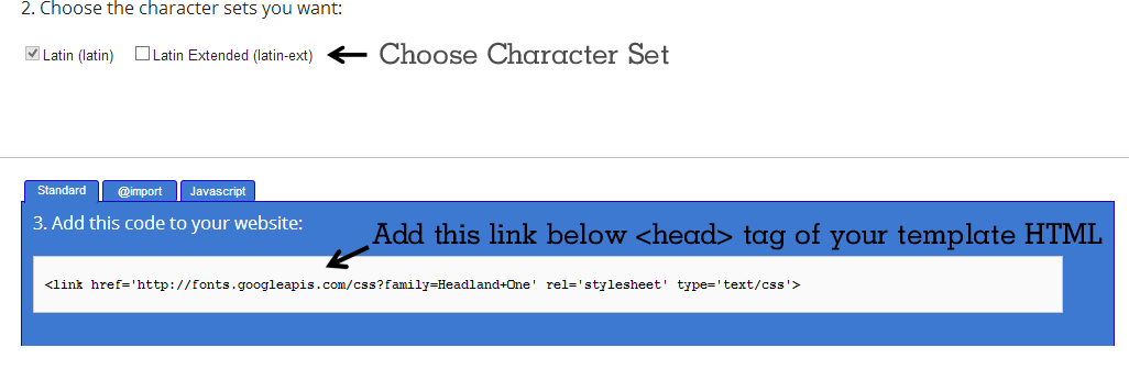 Embed Google Web Fonts to Your Blog