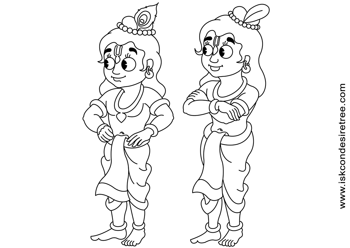Bhagavat Chintan Das (Bhikaji): Sri Krishna Balarama Line Drawing
