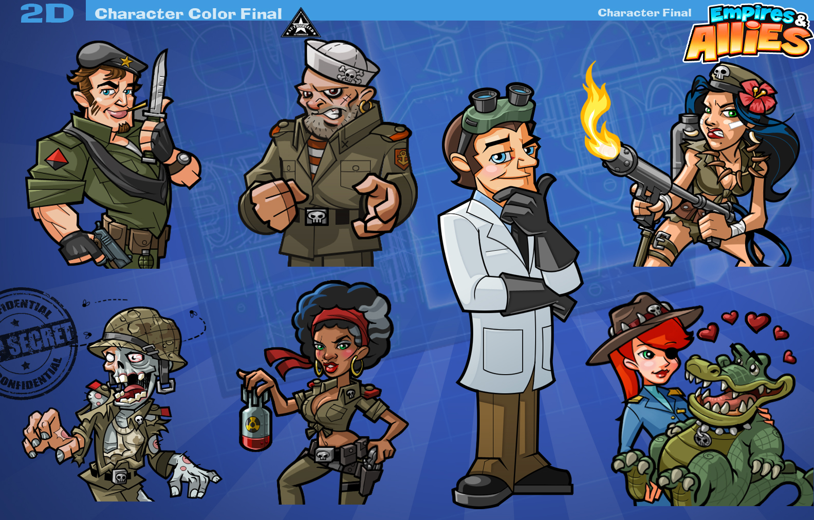 Empires and Allies: 2D Character Sketches and Final In Game Characters