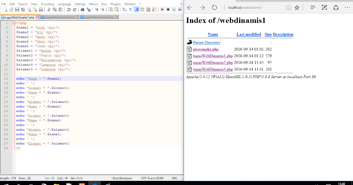 KodingSaya: Koding PHP Biodata sederhana banget