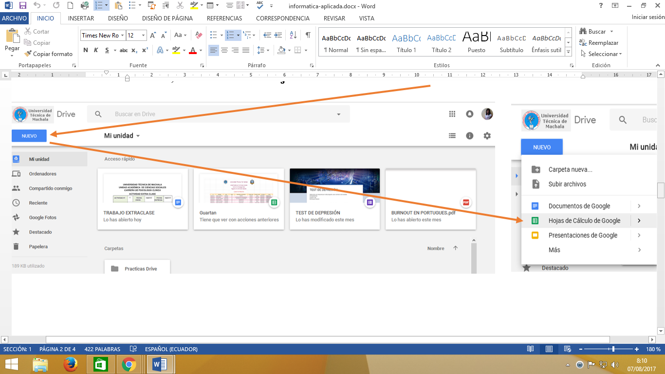 COMO UTILIZAR HOJAS DE CÁLCULO EN GOOGLE DRIVE