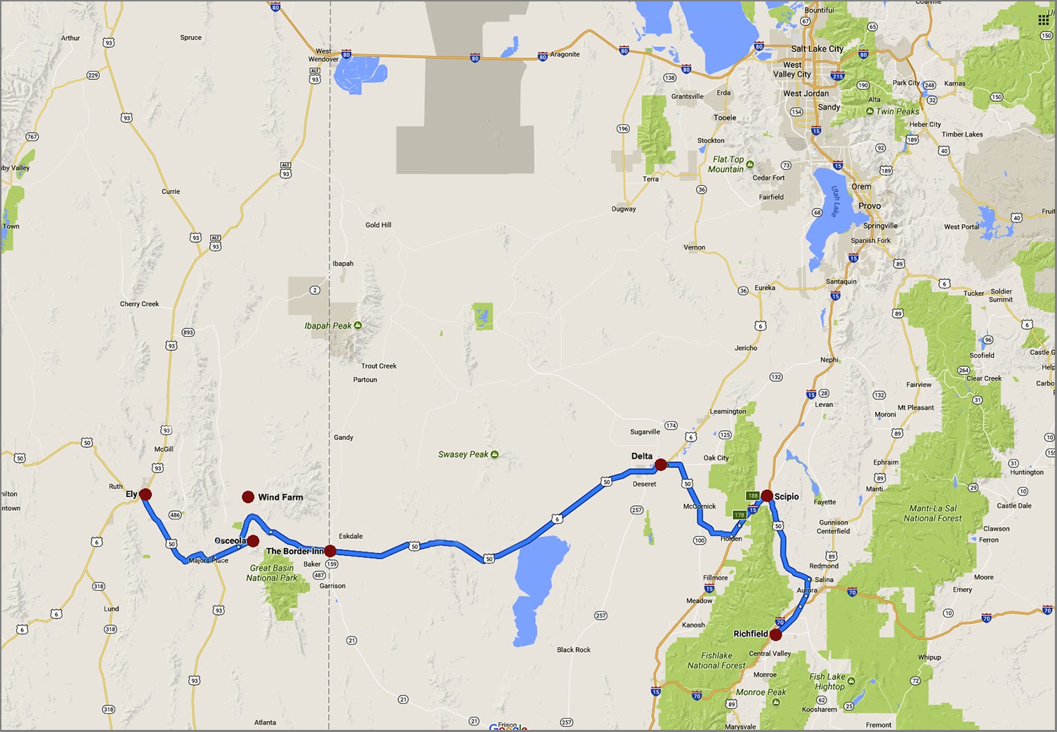 RiverBear Photo Blog: Ely, NV to Richfield, UT