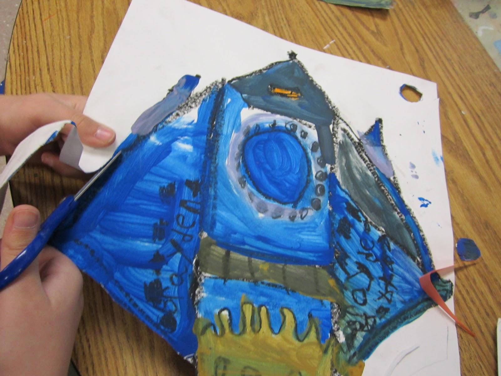 ChumleyScobey Art Room: 1st Grade Rocket Ships (mixed media collage)