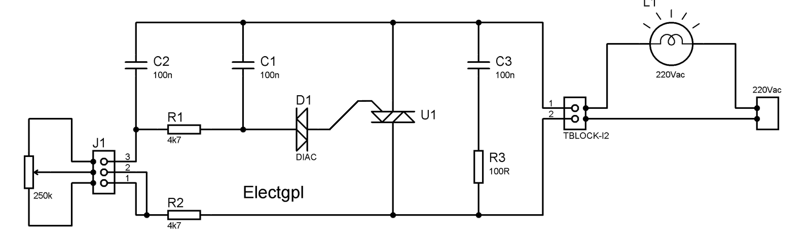 Electgpl Electrónica: Dimmer de 220Vac con Triac
