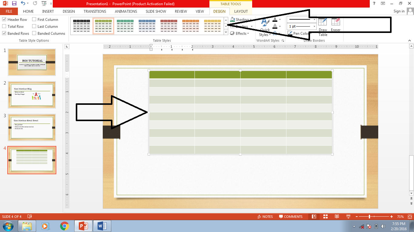 Cara Membuat Tabel Di Dalam Slide Presentasi Power Point 2013 Dengan ...