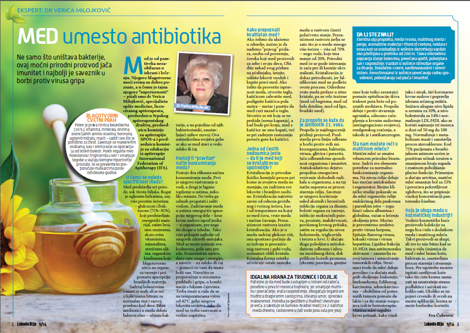 APITERAPIJA-LEČENJE PČELINJIM PROIZVODIMA: 2016