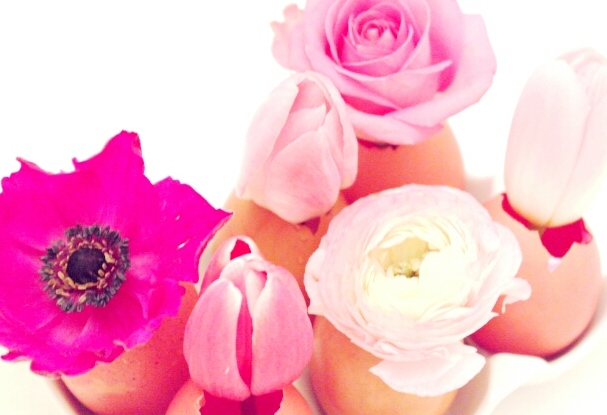 egg shell vase flower display