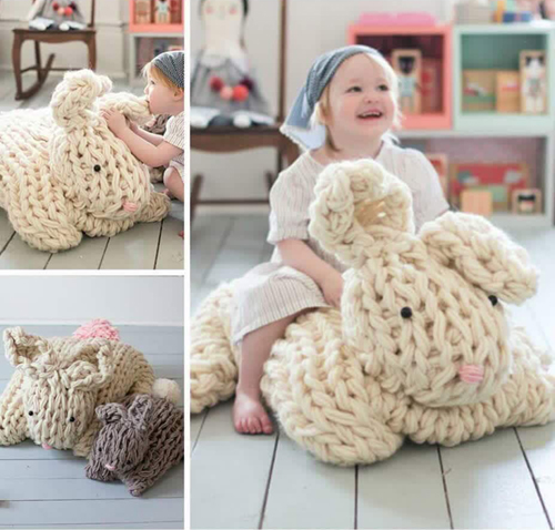 Beautiful Skills - Crochet Knitting Quilting : Giant Arm Knit Bunny ...