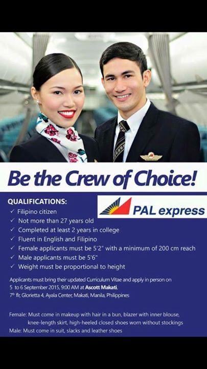 Casting Calls Manila: Philippine Airlines: PAL Flight Attendant : Job ...