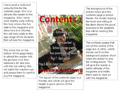 MatthewArcherMediaBlog: Annotated magazine front cover and contents page