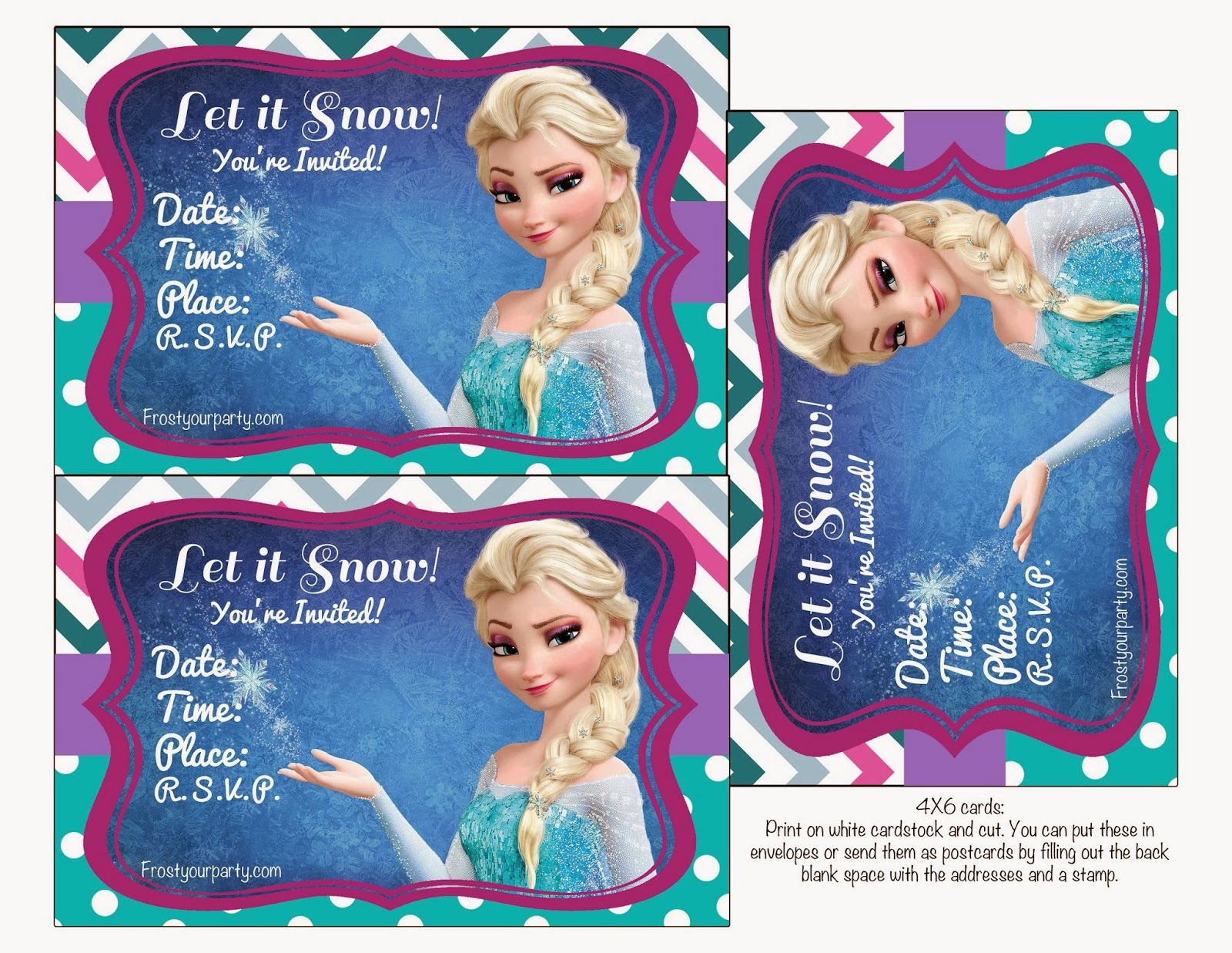 Frozen: Colored Free Printable Party Kit. - Oh My Fiesta! in english