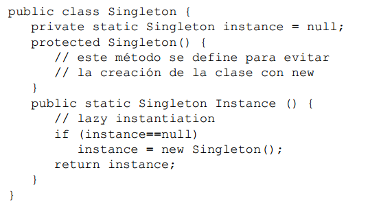 Mi código fuente: Singleton - Design Pattern