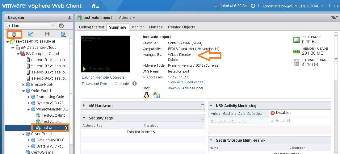 Virtualization The Future: Auto Import vSphere VMs in vCloud Director 8.20
