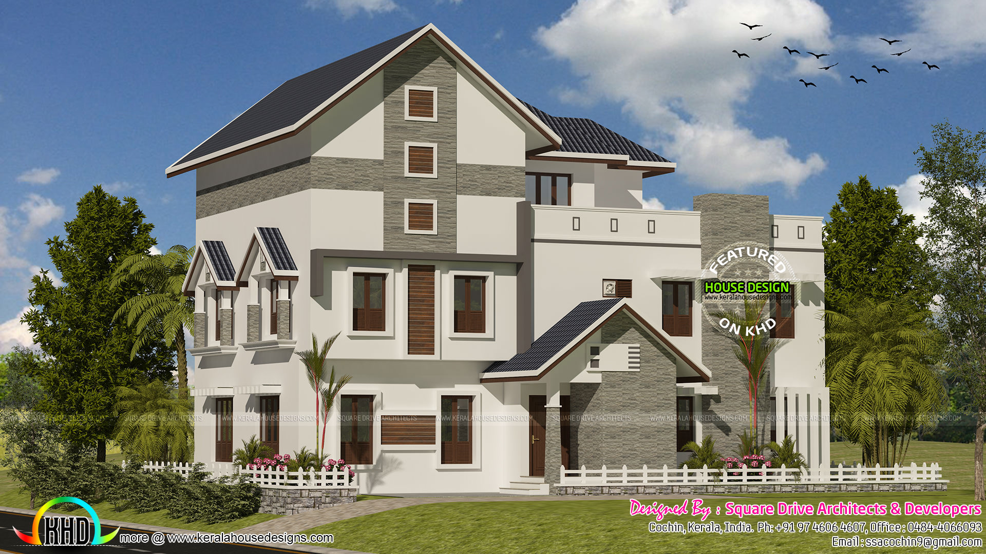 Modern sloping roof villa 3420 sq-ft - Maison simple de conception