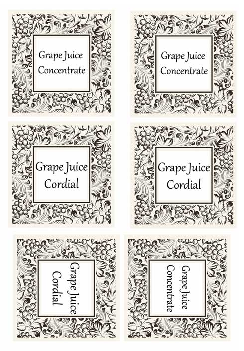 Printable Grape Juice Labels