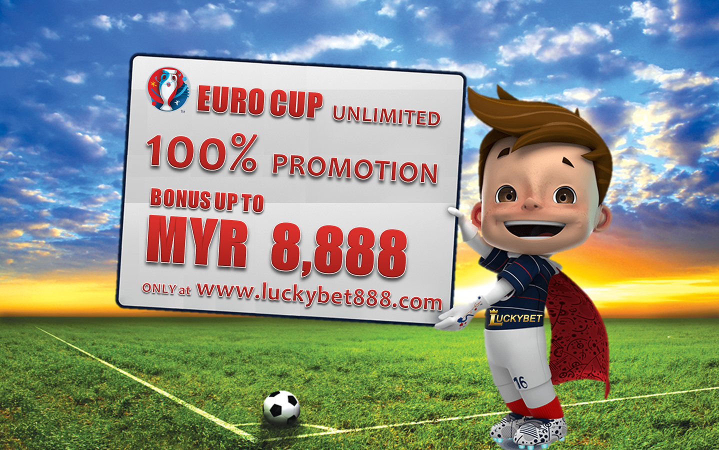 www.luckybet888.com: EURO CUP UNLIMITED 100% PROMOTION