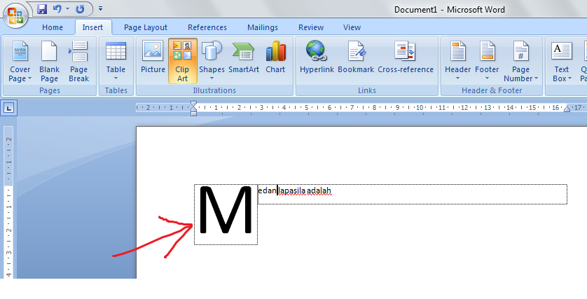 Panduan Sederhana Microsoft Office 2007: Cara Memberi Efect DropCap ...
