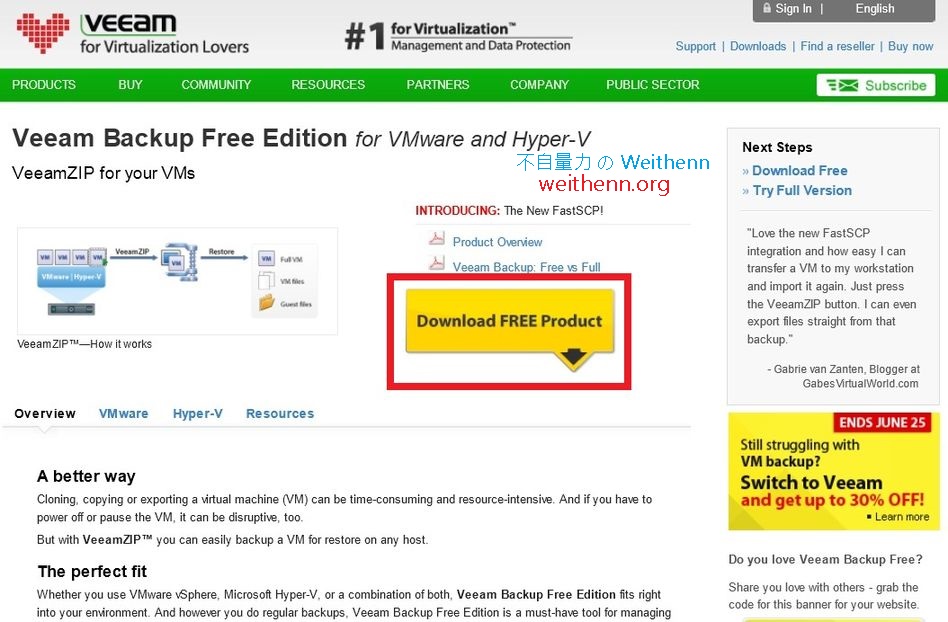 免費虛擬化備份軟體 (01 簡介) – Veeam Backup Free Edition ~ 不自量力 の Weithenn