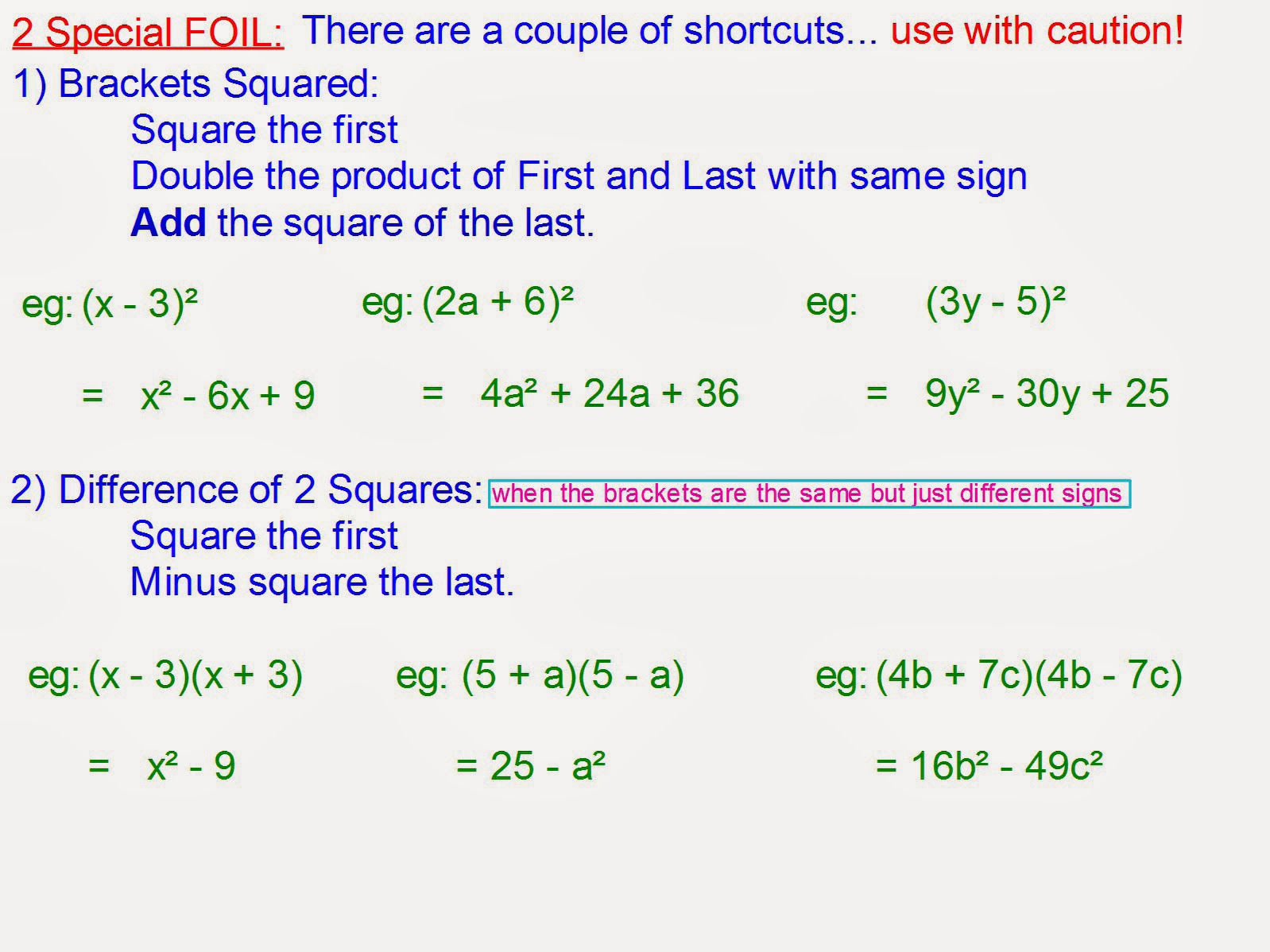 Mr Rouche s Maths Expanding 2 Brackets Shortcuts Mr Rouche s Maths Expanding 2 Brackets Shortcuts
