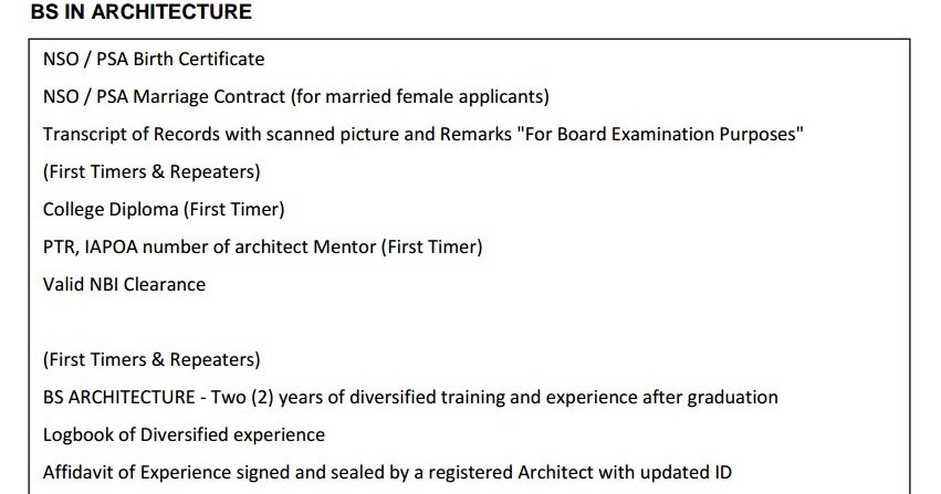 PRC LICENSURE EXAMINATION APPLICATION REQUIREMENTS AND PROCEDURES ...