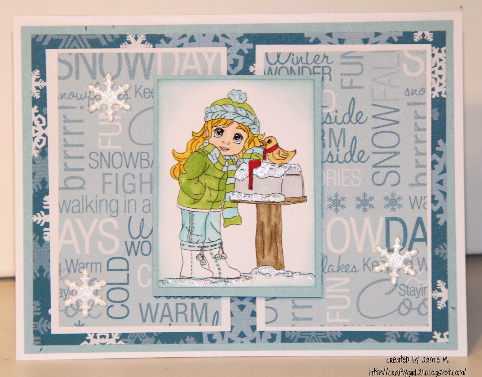 Crafty Girl 21!: Inky Snow Day Card