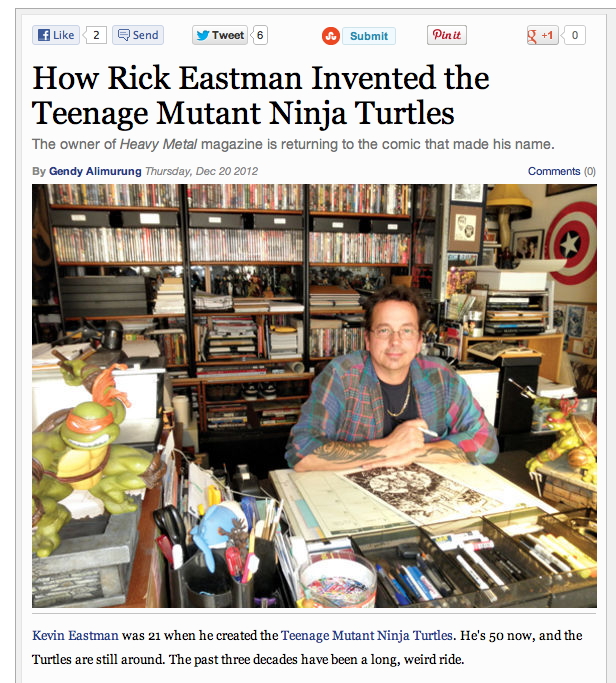 palblog: Rick Eastman, creator/inventor of the Teenage Mutant Ninja Turtles