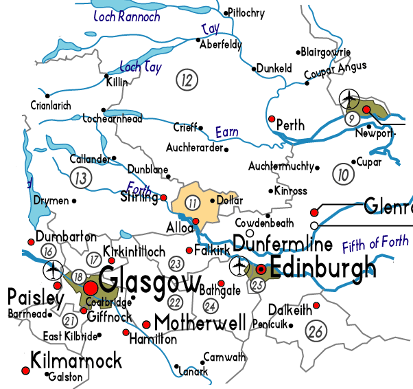Map of Clackmannanshire Province Area