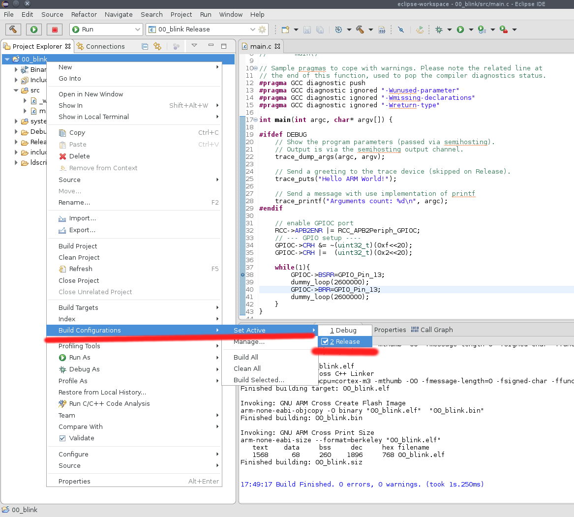 Настройка: Eclipse, SW4STM32, STM32CubeIDE и Qt Creator, для отладки проекта на STM32F103C8 ...