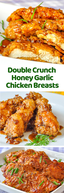 Double Crunch Honey Garlic Chicken Breasts | delish kitchen