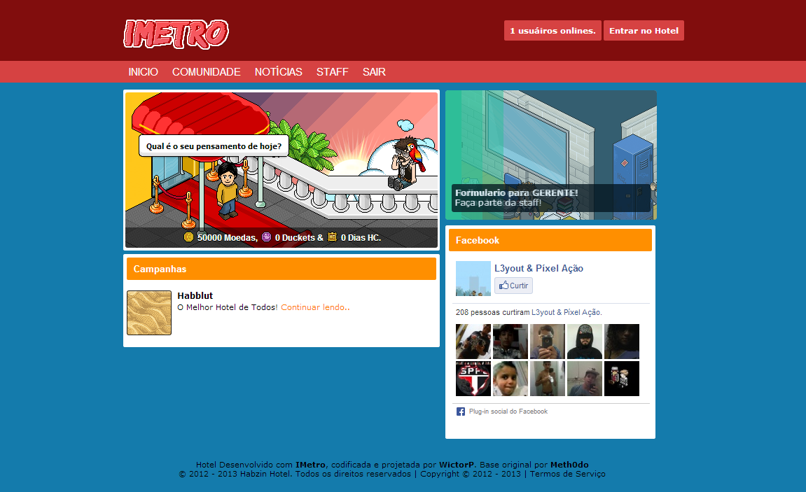 Cria Habbos: CMS de habbo