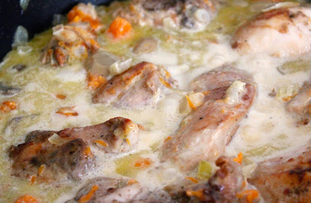 Cocinar es vivir y Bordar también: Pollo con calabaza y champiñones ...