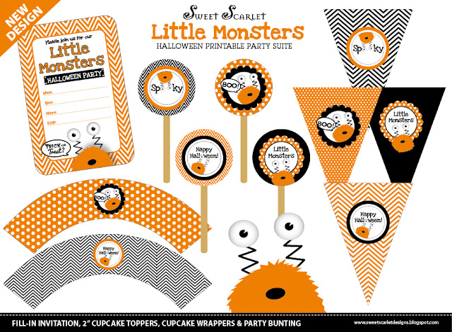 Sweet Scarlet: Little Monsters Halloween Printable Set