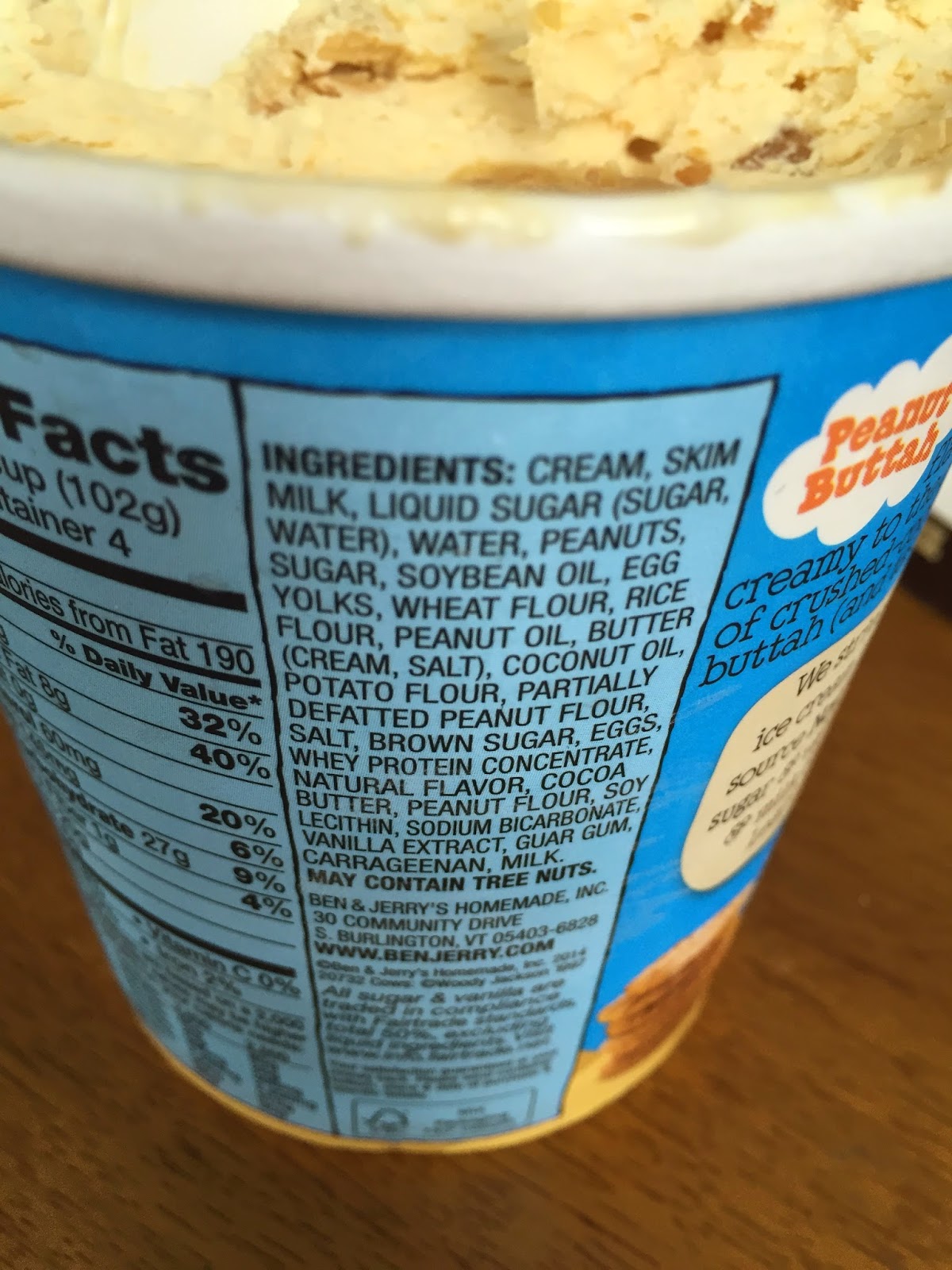 Ben and Jerry's Peanut Buttah Cookie Core