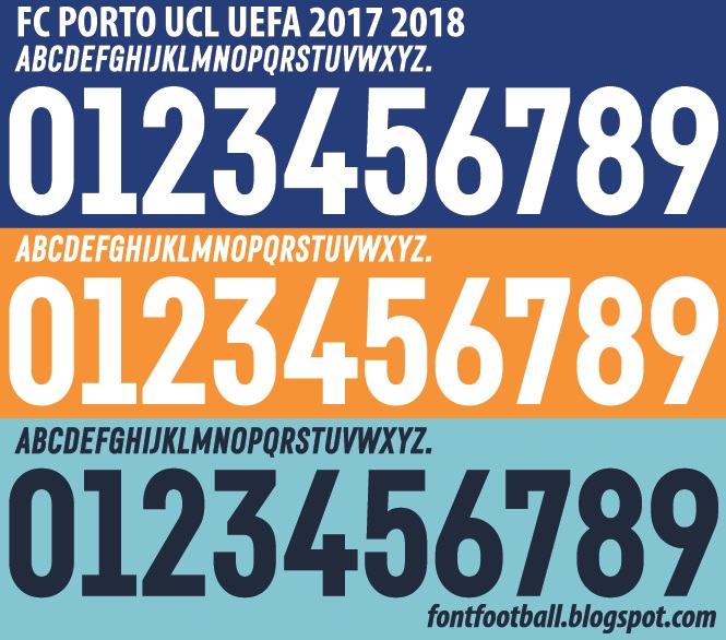 FONT FOOTBALL: Font Vector Fc Porto UCL UEFA 2017 2018 kit