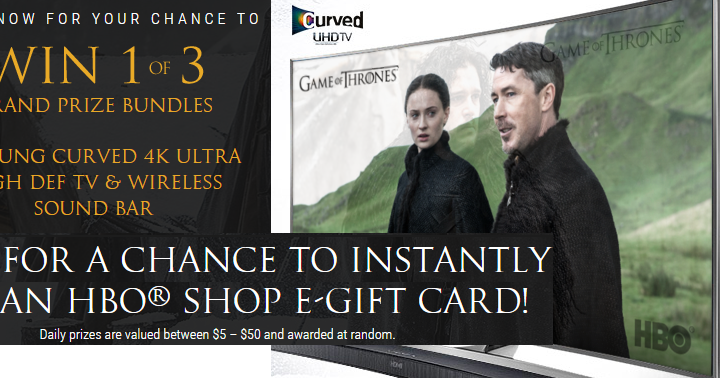 HBO Gift Card Instant Win Giveaway - 250 Winners Win $5-$50 Gift Cards ...