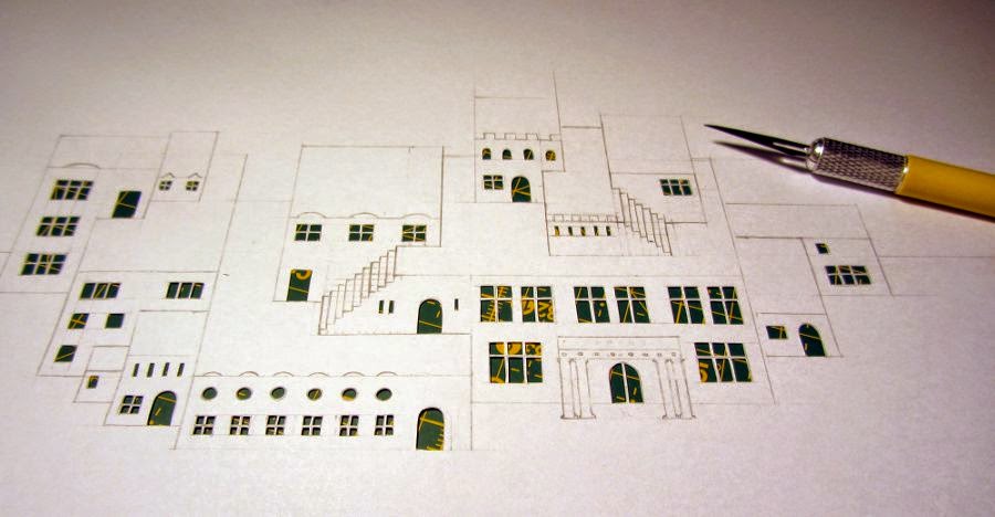 Clare Willcocks: 3D paper cut buildings