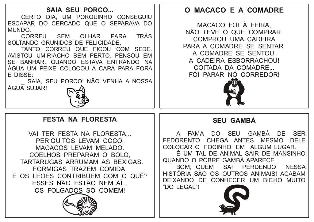 BAUZINHO DA WEB - BAÚ DA WEB : Pequenos textos para alfabetização 1º ...