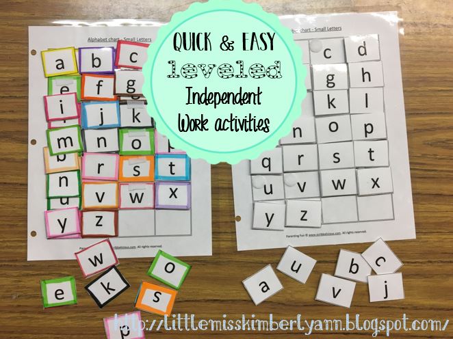 Little Miss Kim's Class: Quick & Easy Leveled Independent Work ...