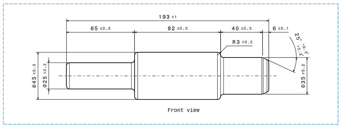 Shaft with Dimensions & Tolerances