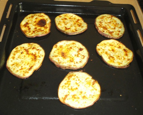 Baked spicy sweet potato - Baked genasu - Kananga recipe - Vidya's Recipes