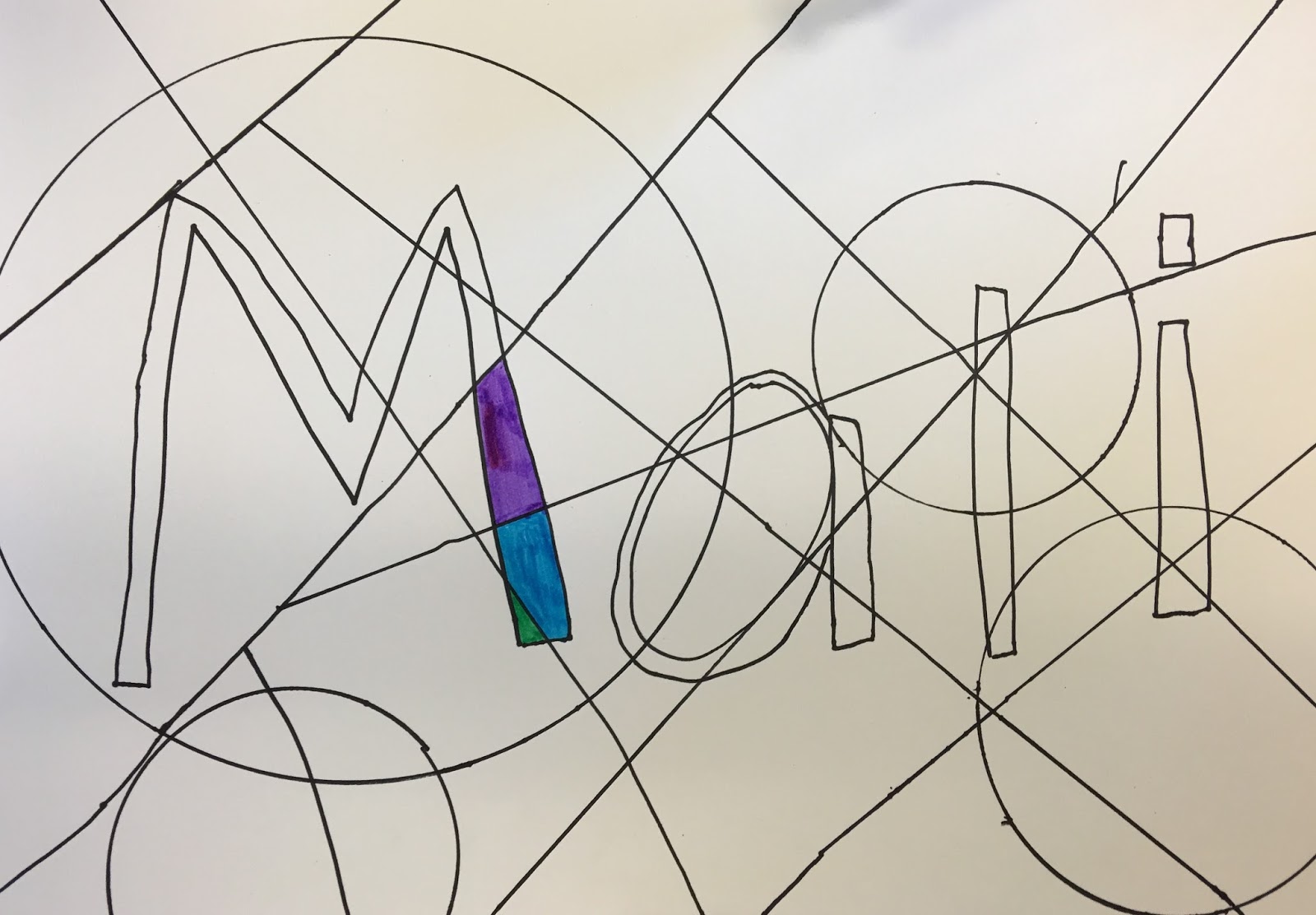 Art Room Blog: 2nd Grade Name Lines, Circles, Warm and Cool...