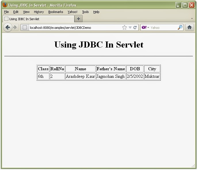 Using JDBC In Java Servlet Programming Using JDBC In Java Servlet Programming