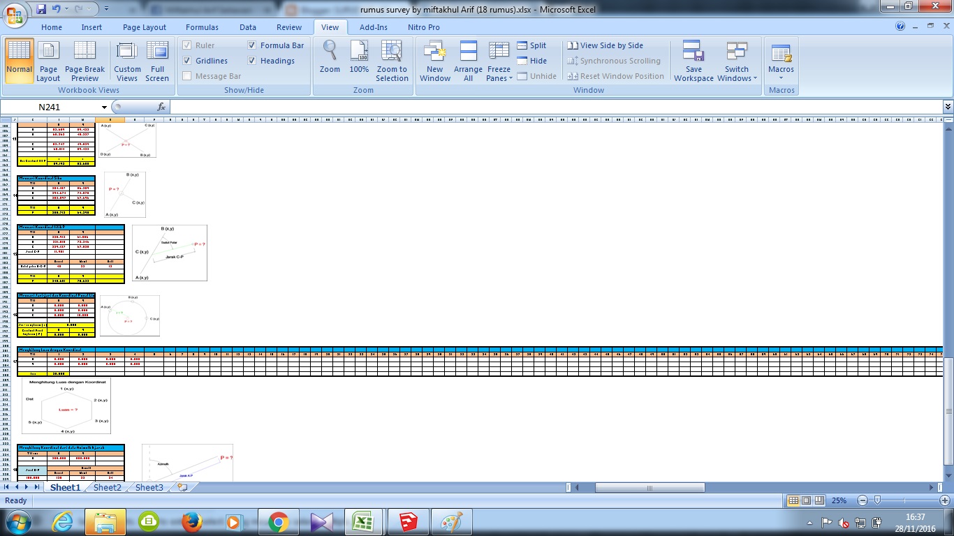 Rumus-rumus perhitungan survey dalam format EXCEL by Miftakhul arif ...