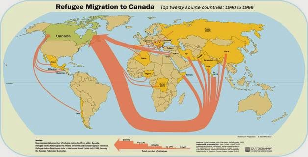 Map Catalog: Flow Map of Migration to Canada